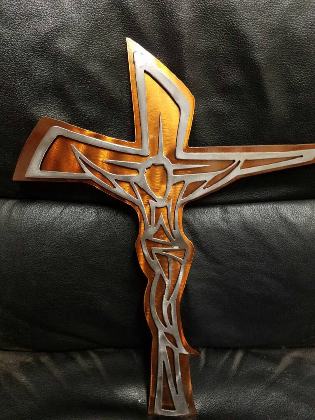 Jesus Modern Cross Metal Wall Art, Cross, Man Upstairs, God is Good, - Etsy