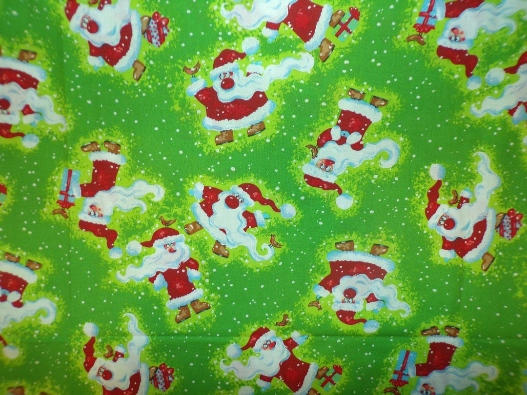 Tossed Red Nosed Santas 100% Cotton Fabric CR #10 - Etsy