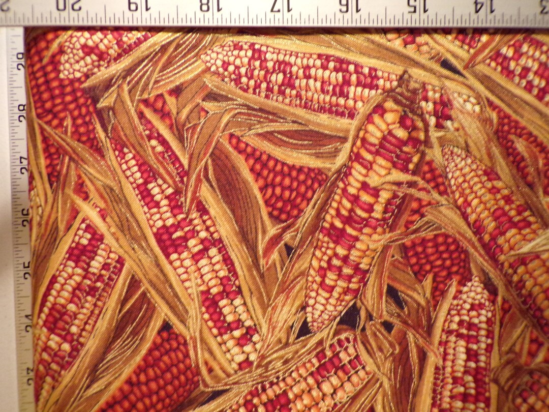 Harvest Metallic Corn Cob 100% Cotton Fabric #602 - Etsy