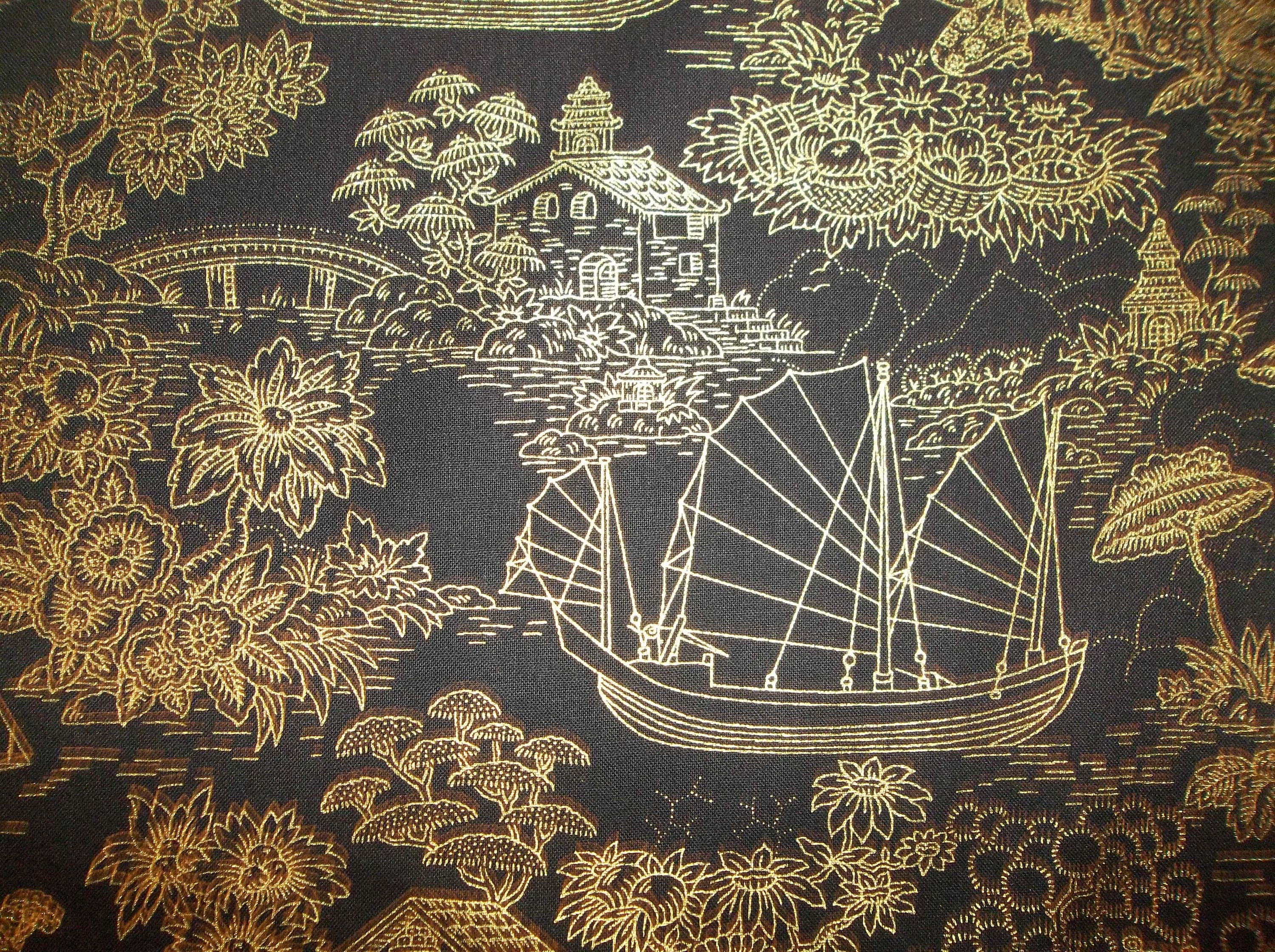 Zen Oasis 100% Cotton Metallic Fabric 330 - Etsy