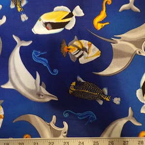 Tropical Breeze Sea Life 100% Cotton Fabric #395 - Etsy