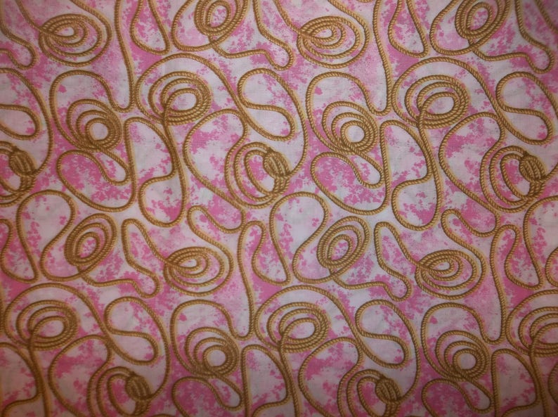 Pink Lasso Rope Cowgirl Pink 100% Cotton Fabric 198 - Etsy