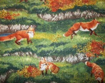 Fox Print Fabric | Etsy