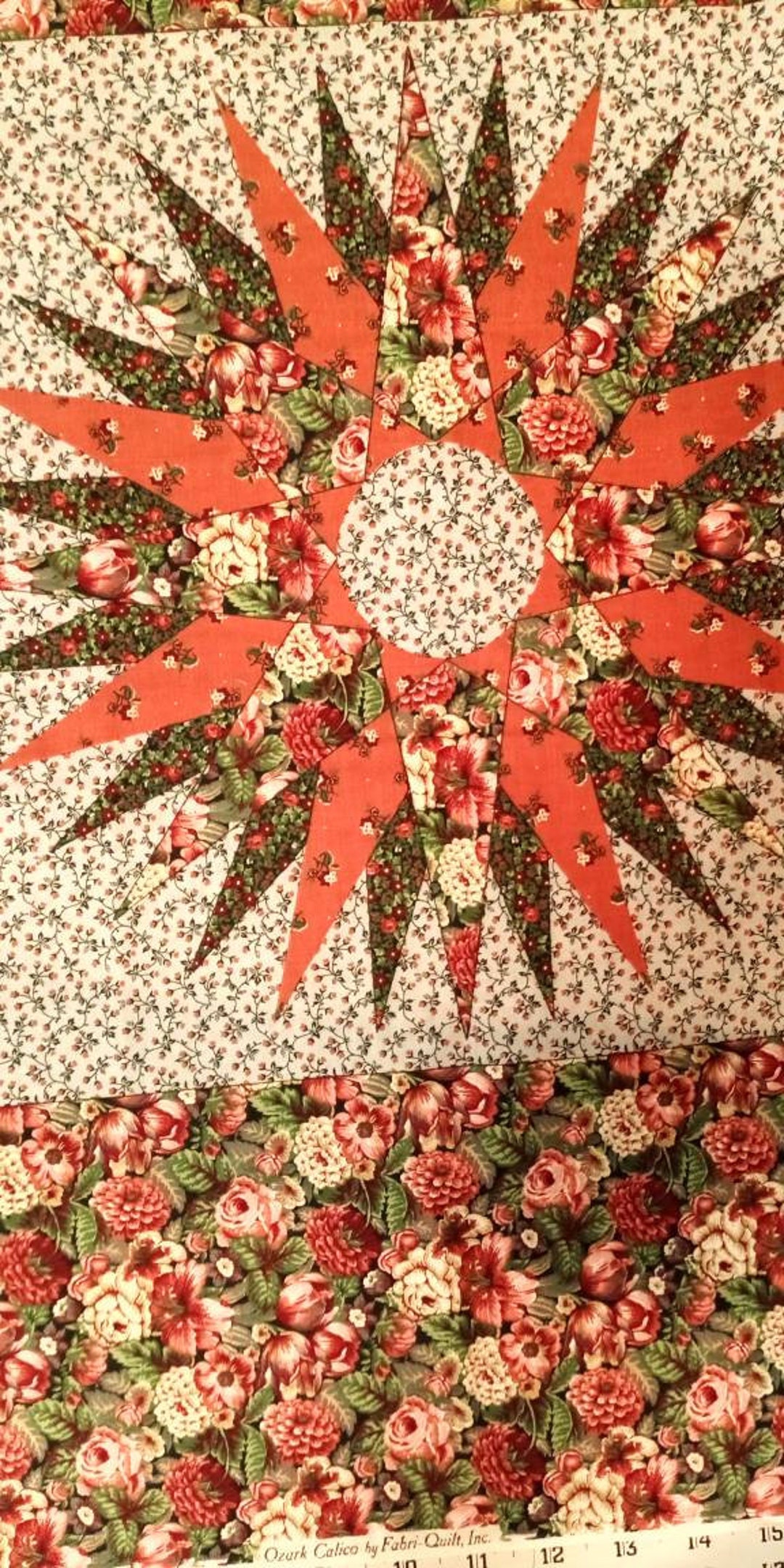 Ozark Calico Star Pillow Quilt Block 100% Cotton Fabric CR #12 - Etsy