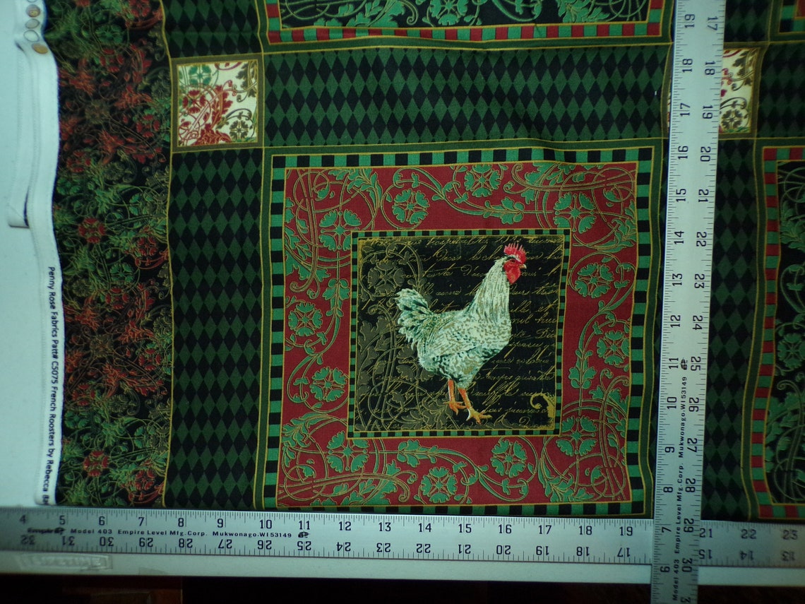 French Roosters Riley Blake Cotton Fabric 094 - Etsy
