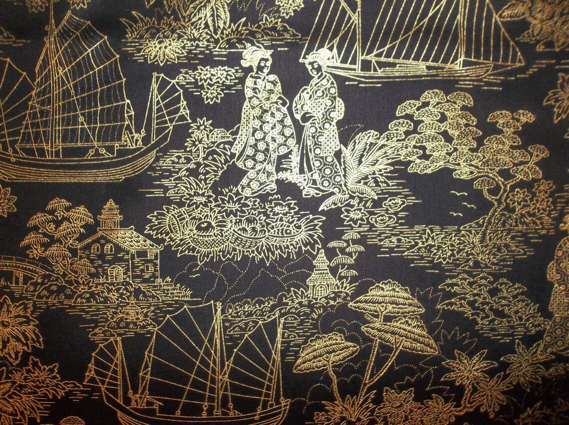 Zen Oasis 100% Cotton Metallic Fabric 330 - Etsy