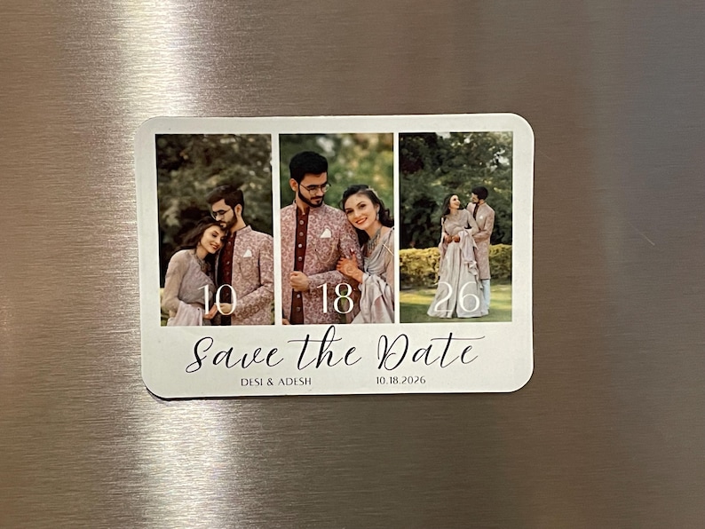 Personalized Save the Date Wedding Magnets. Custom Wedding Fridge Magnets. Unique Magnetic Save ...
