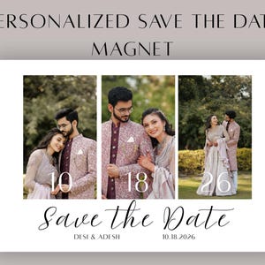 Personalized Save the Date Wedding Magnets. Custom Wedding Fridge Magnets. Unique Magnetic Save ...