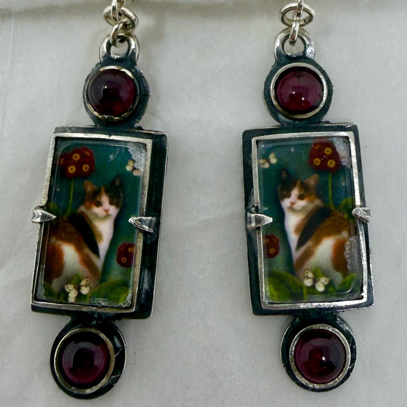 Artisan Garnet Earrings - Etsy