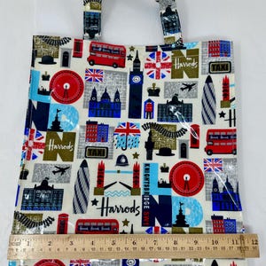 Vintage Harrod's Vinyl Shopping Bag Tote Purse London England Double ...