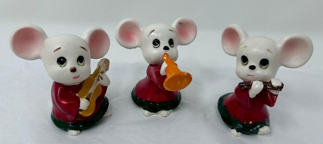 Vintage Set of 3 Lefton Mice Mouse Figures Holiday Music Christmas ...
