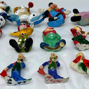 Vintage Clown Lot Figurines Hong Kong Polka Dot Ceramic Porcelain ...