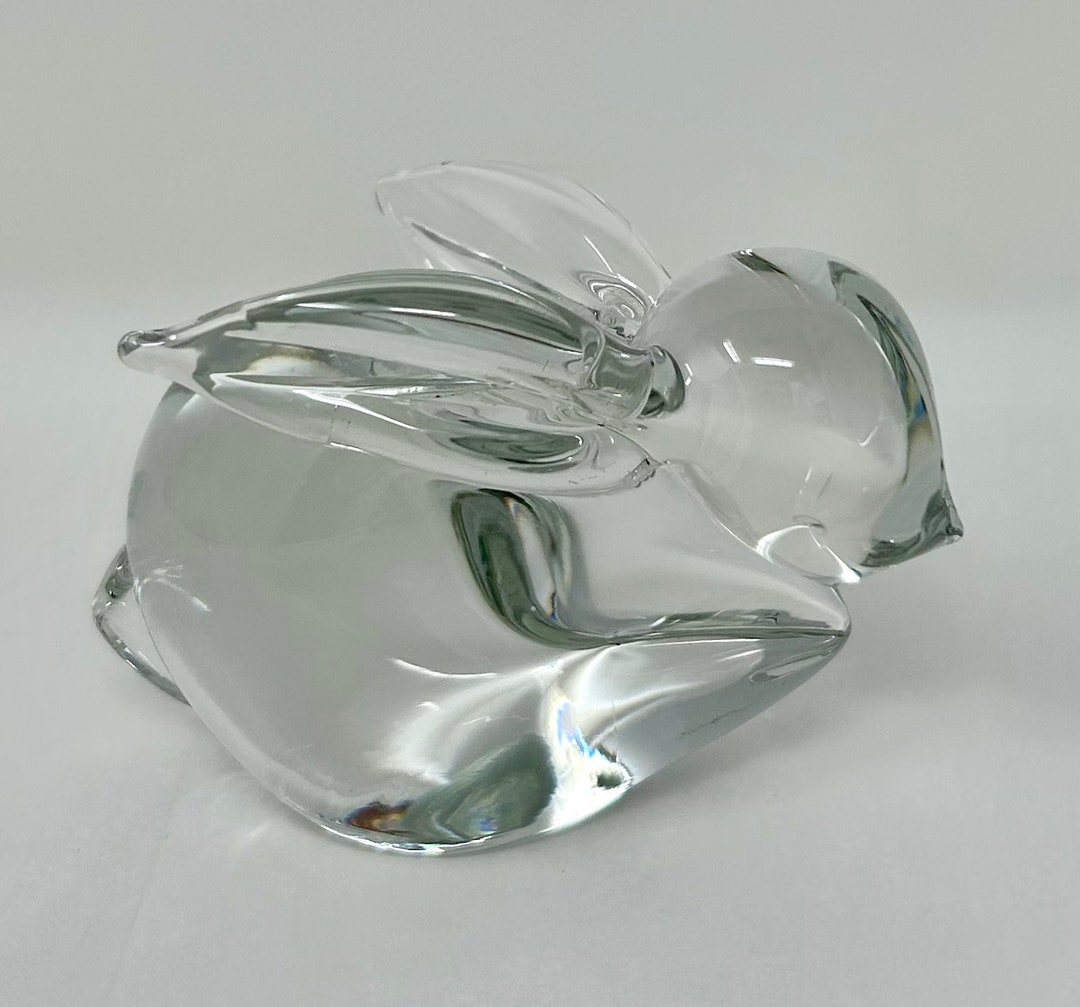 Vintage Glass Bunny Rabbit Figurine Figure Animal Paper Weight Easter ...