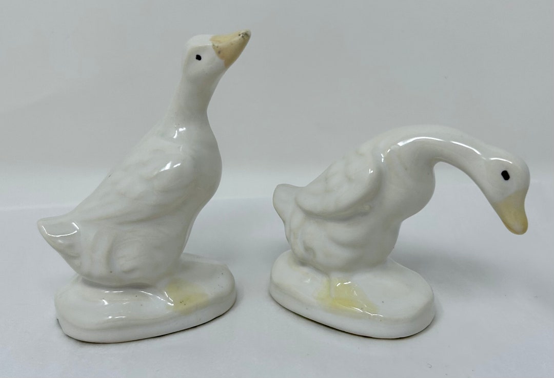 Set of Goose Geese Ceramic Porcelain Figurine - Etsy