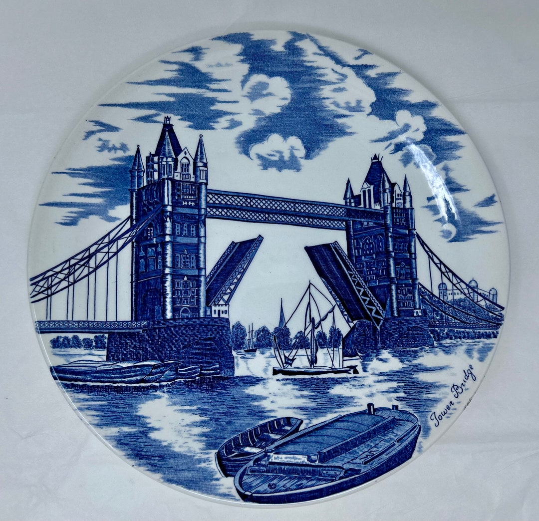 Vintage Plate Hand Engraving Tower Bridge Johnson Bros London England ...