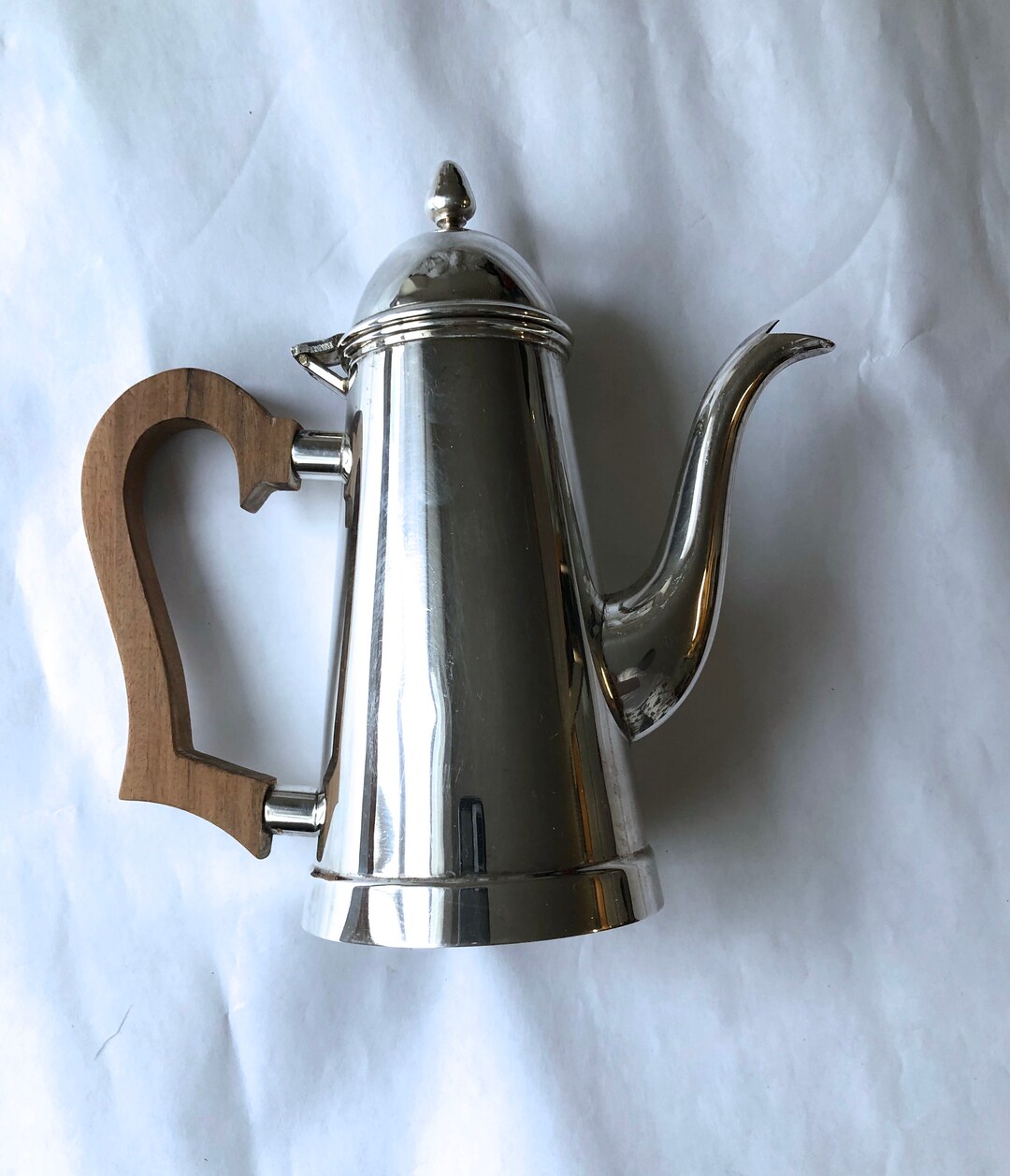 Mid Century Silver Pitcher Wood Handle Prata W - Etsy
