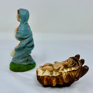 Vintage Italian Nativity Mary & Baby Jesus – Hand-painted Paper Mâché ...