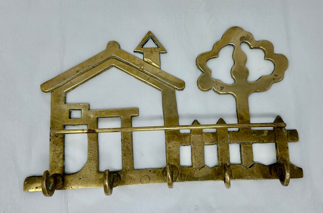 Vintage Solid Brass Key Hook Wall Holder House Hooks Rack - Etsy