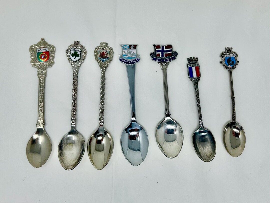 Set of 7 Vintage European Souvenir Spoons – Travel Tourist Spoons ...