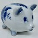 Vintage D. Blue Delft Piggy Bank Pig Ceramic Flowers Windmill - Etsy