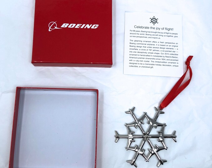 Collectible Boeing Airplane Snowflake Ornament Red - Etsy