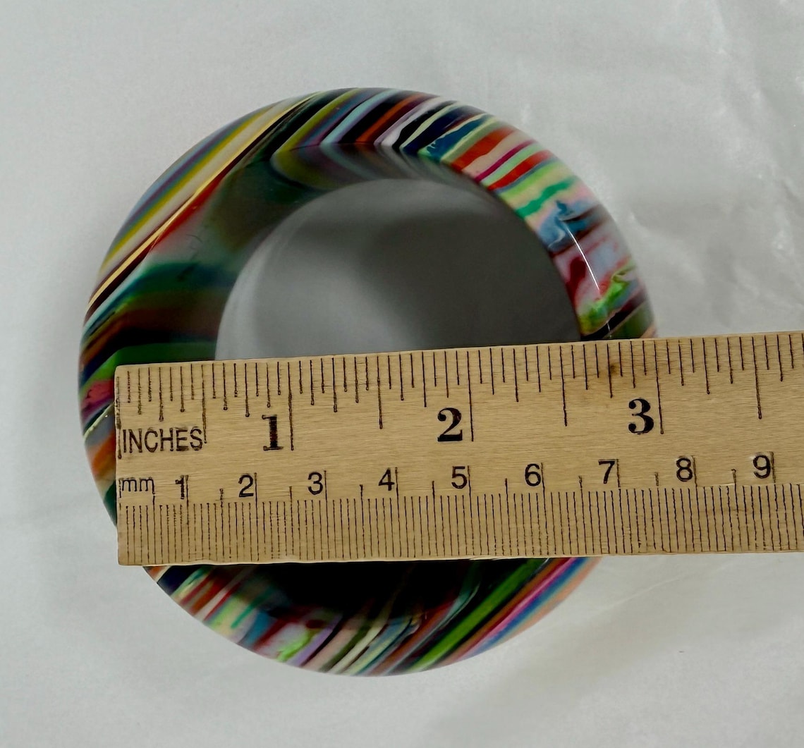 Vintage LARGE Thick Sobral Pop Art Rainbow Stripe Bullseye Artist-made ...