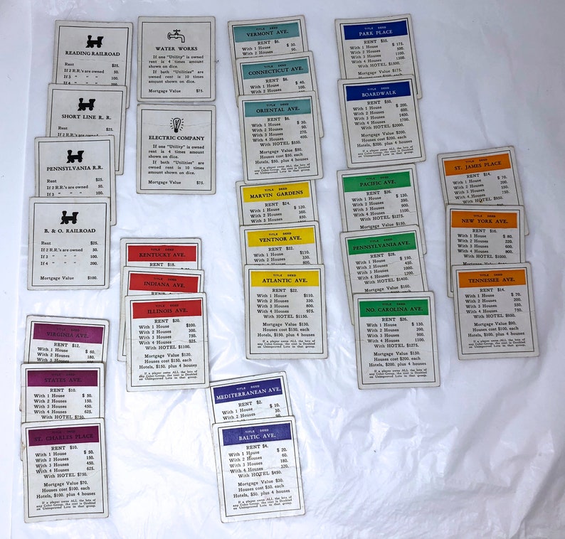 Vintage Monopoly Board Game Craft Art Projects | Etsy