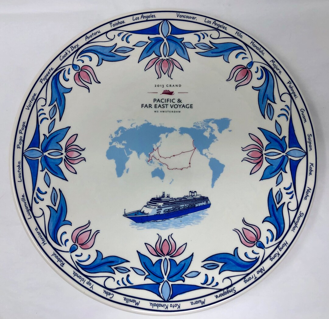 Vintage M.S. Amsterdam Grand World Voyage Cruise Line Tour Plate ...