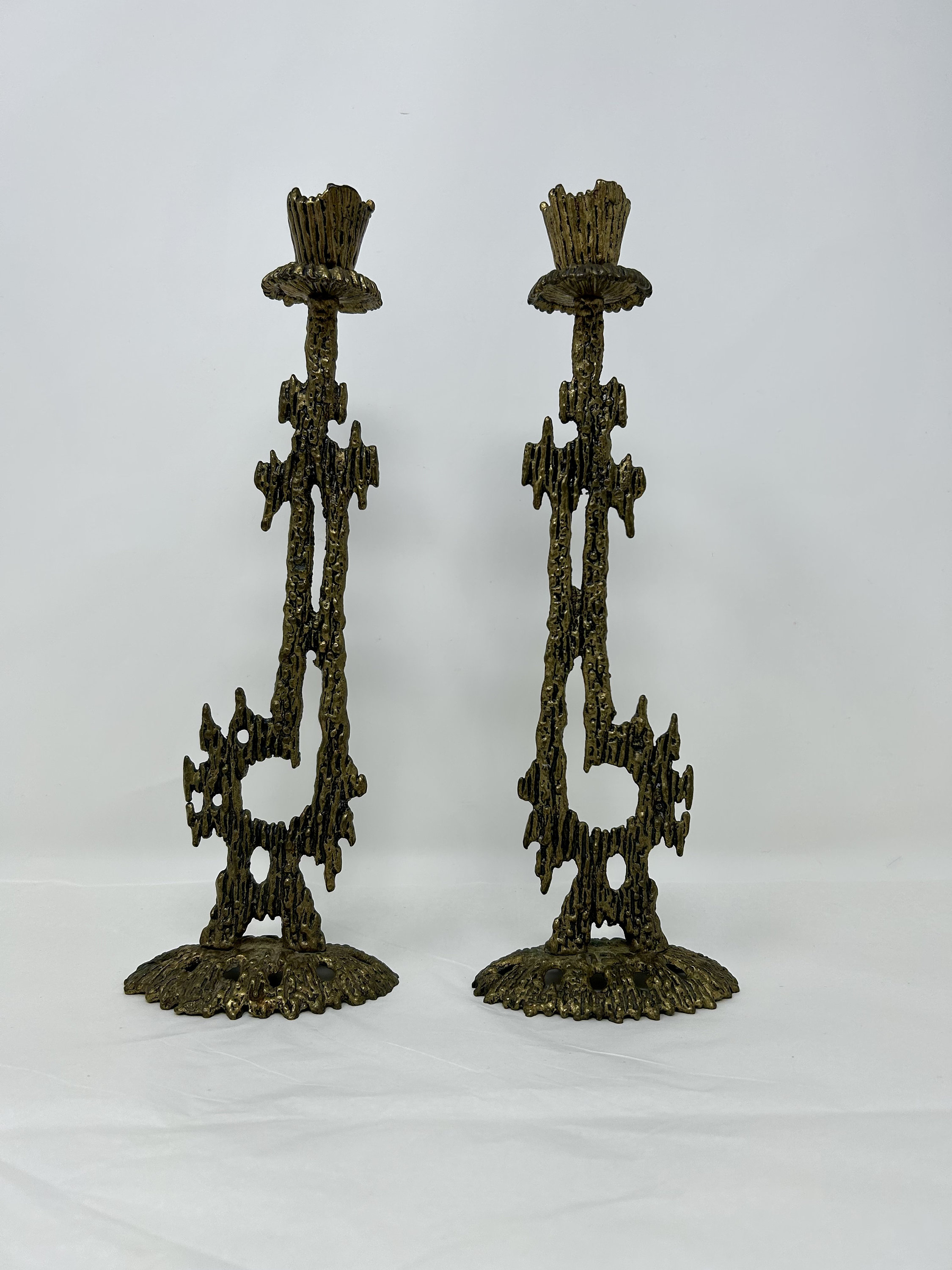 Set of Wainberg Candle Sticks Mid-century Brutalist Metal - Etsy