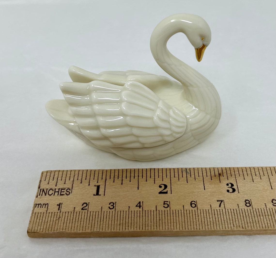 Lenox Swan Figurine Ivory and Gold China Place Card Holder - Etsy