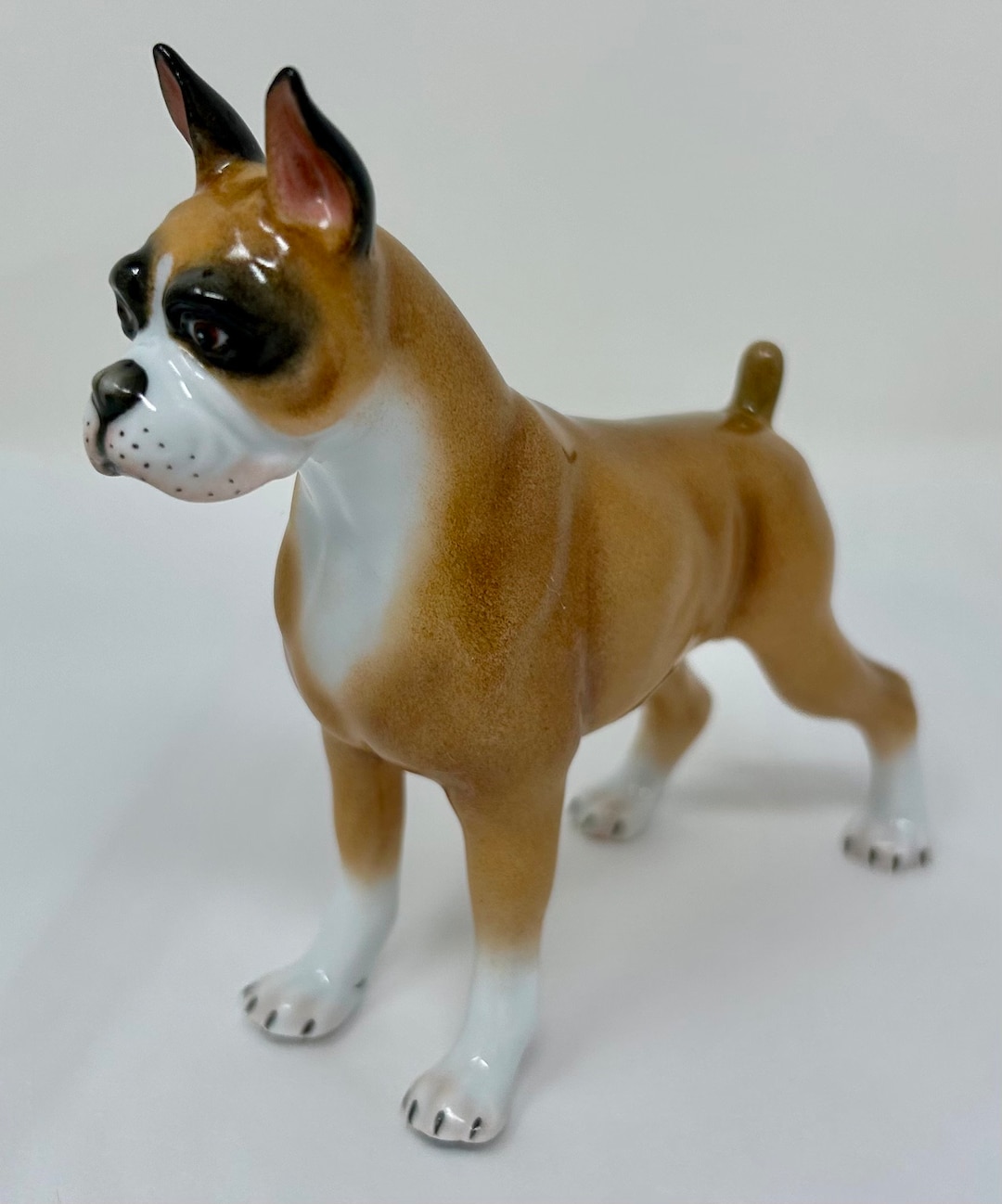 Rare Herend Porcelain Painted Dog Boxer Natural Matt Brown Hand Painted ...