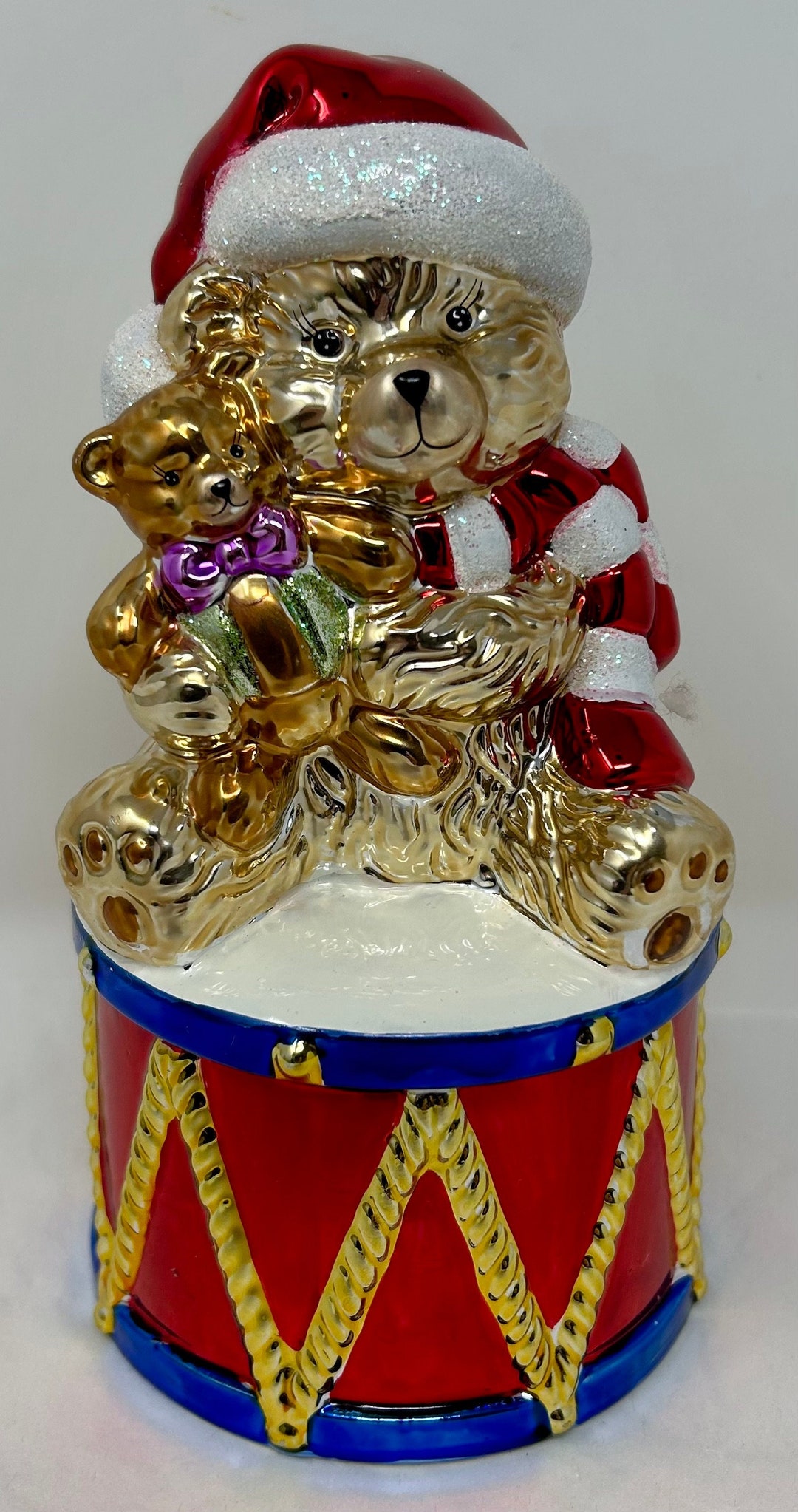 Christopher Radio Box Glass Teddy Bear Christmas Holiday - Etsy