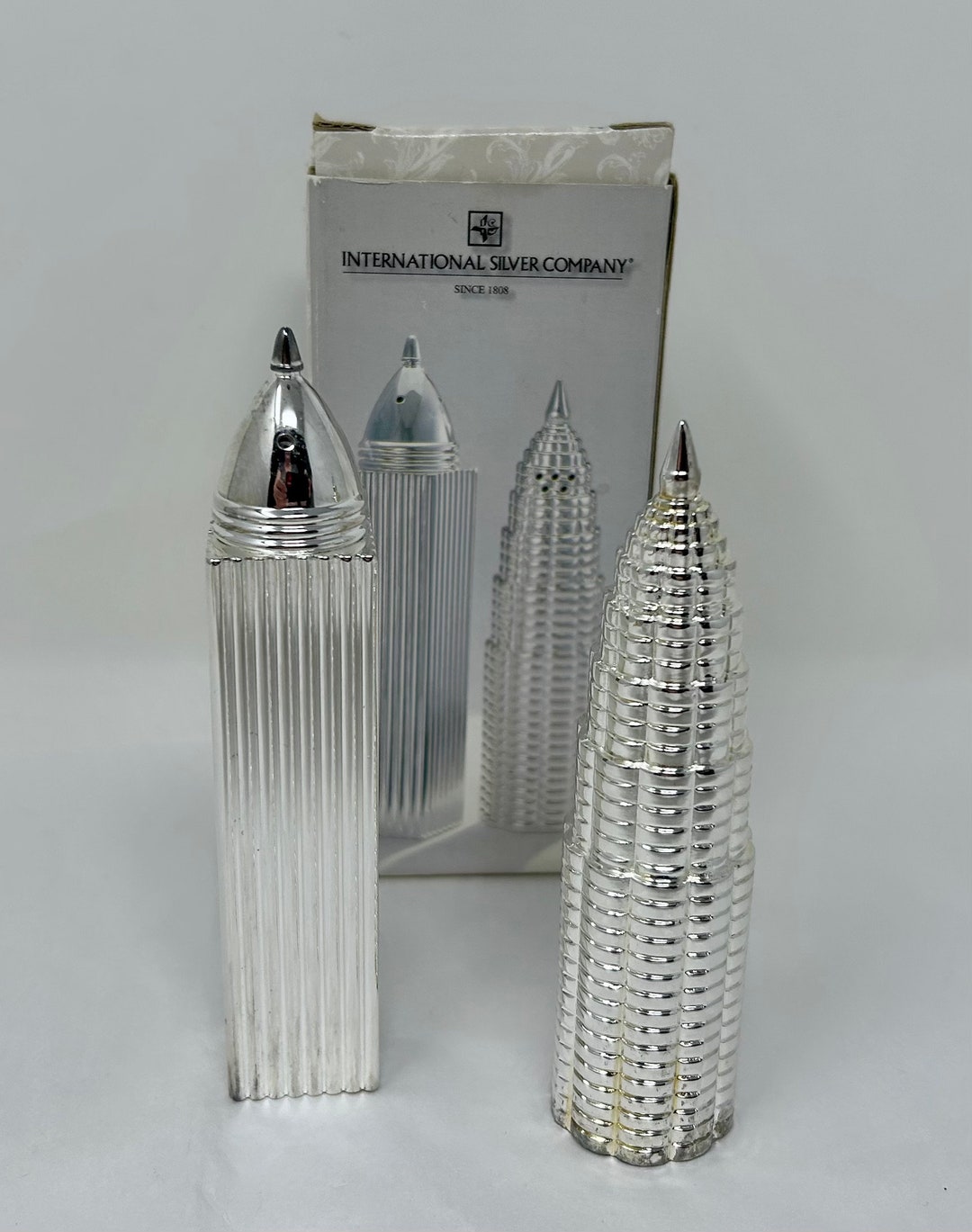 International Silver Company Skyscraper Salt Pepper Shakers Buildings ...