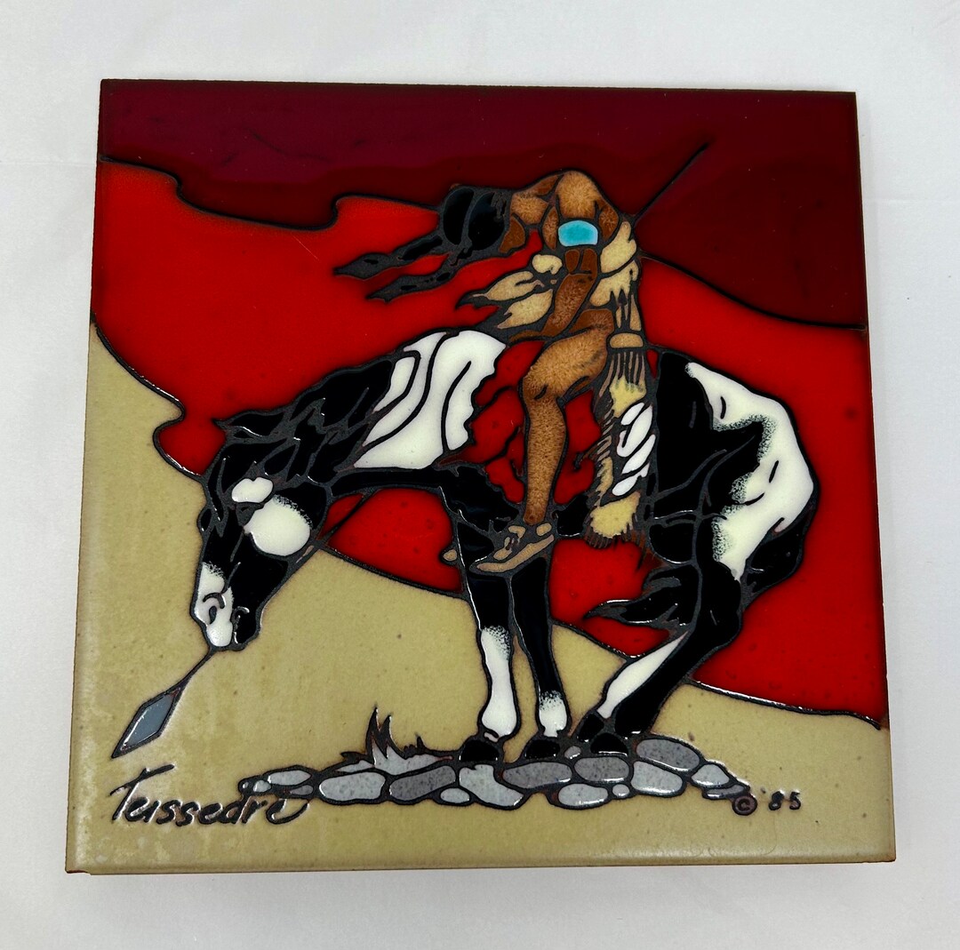 Vintage Teissedre Designs Tile by Cleo Teissedre Trivet Southwestern ...