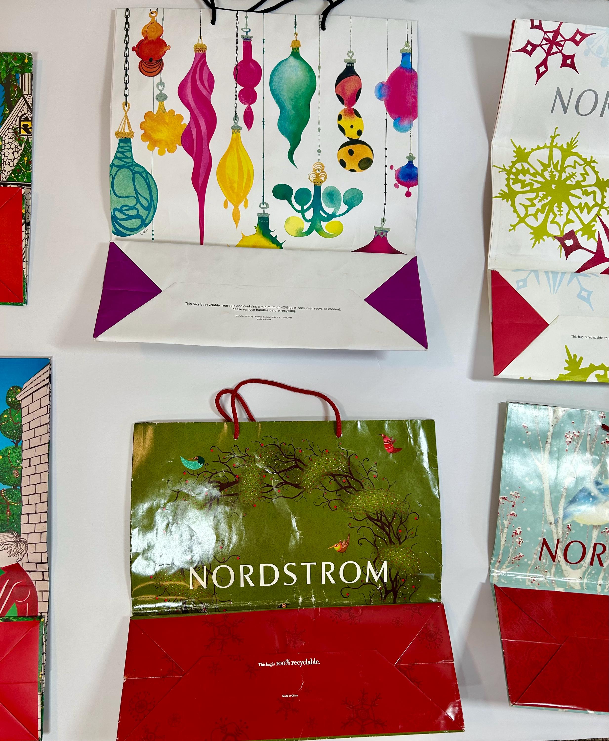 Vintage Nordstrom Christmas Shopping Bags – Sold Separately – Holiday ...