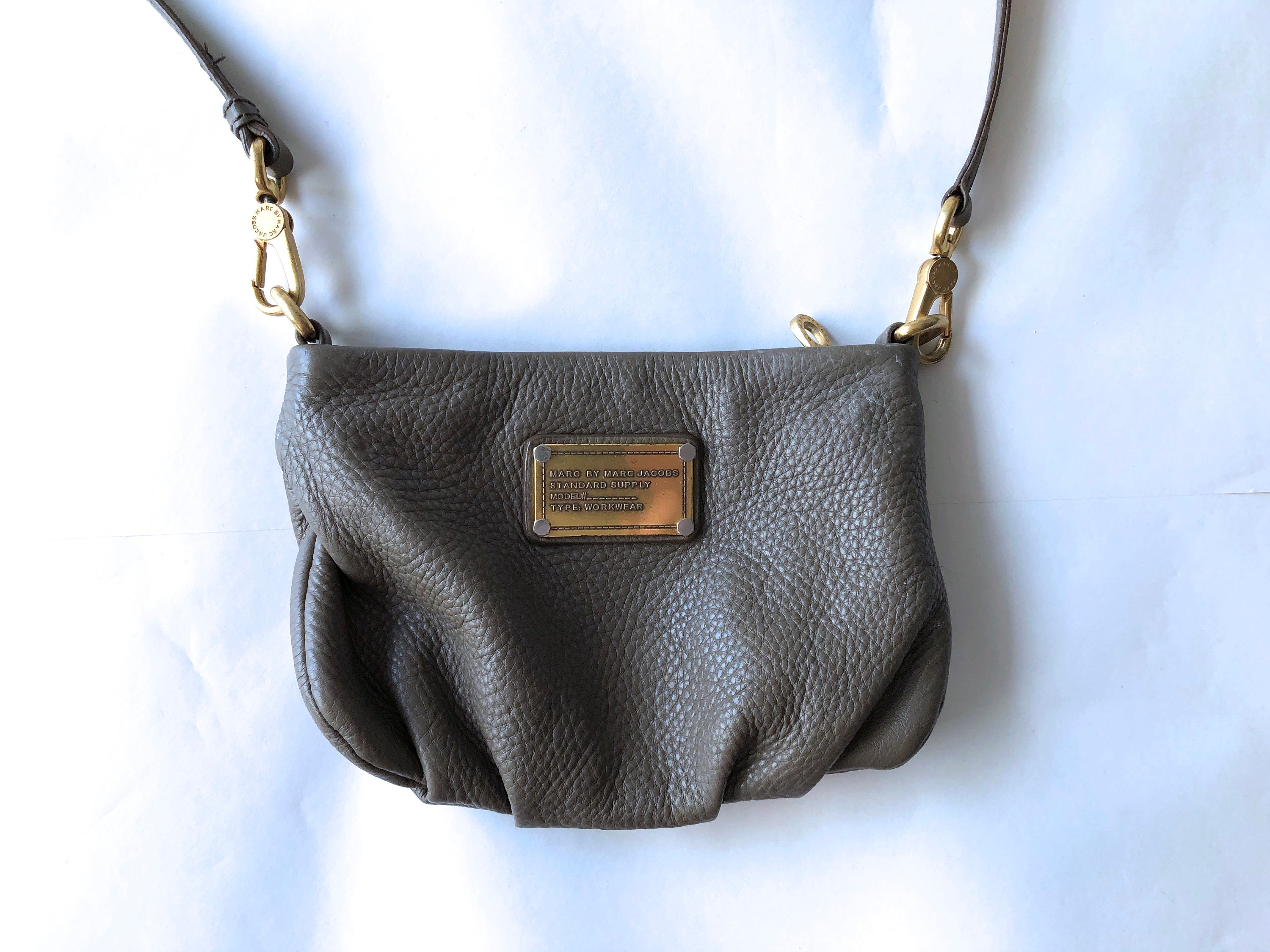 Vintage Crossbody Bag Purse Marc Jacobs Leather Taupe Clay Vintage Crossbody Bag Purse Marc Jacobs Leather Taupe Clay