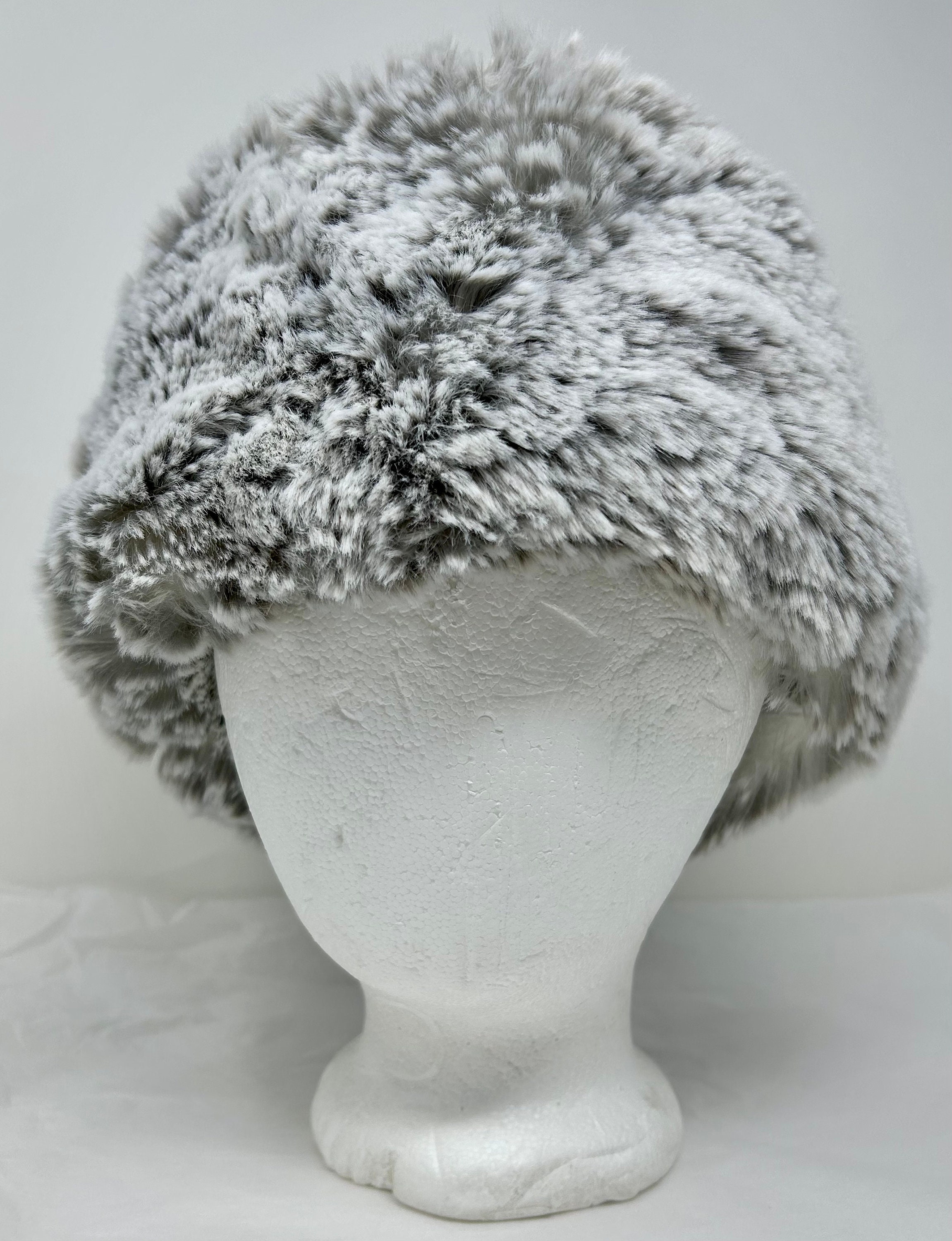 Surell Faux Fur Hat Grey Gray "tissavel" - Etsy