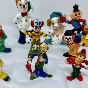 Vintage Clown Lot Figurines Hong Kong Polka Dot Ceramic Porcelain ...