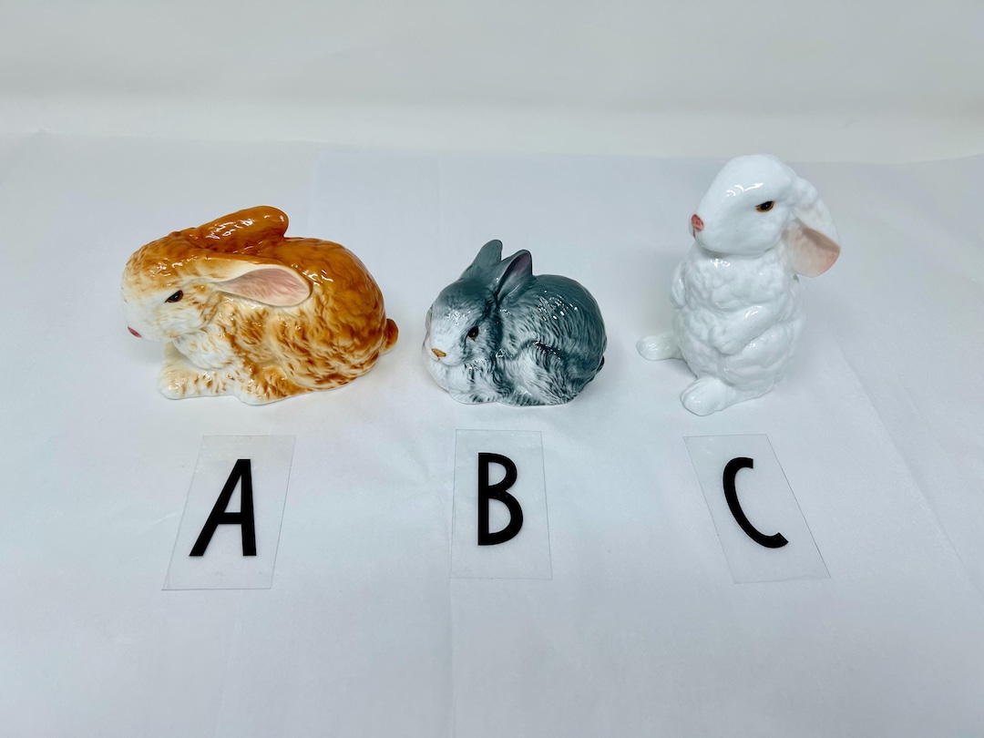 Vintage Porcelain Bunny Figurines – Set of 3 – Enesco & Bone China ...