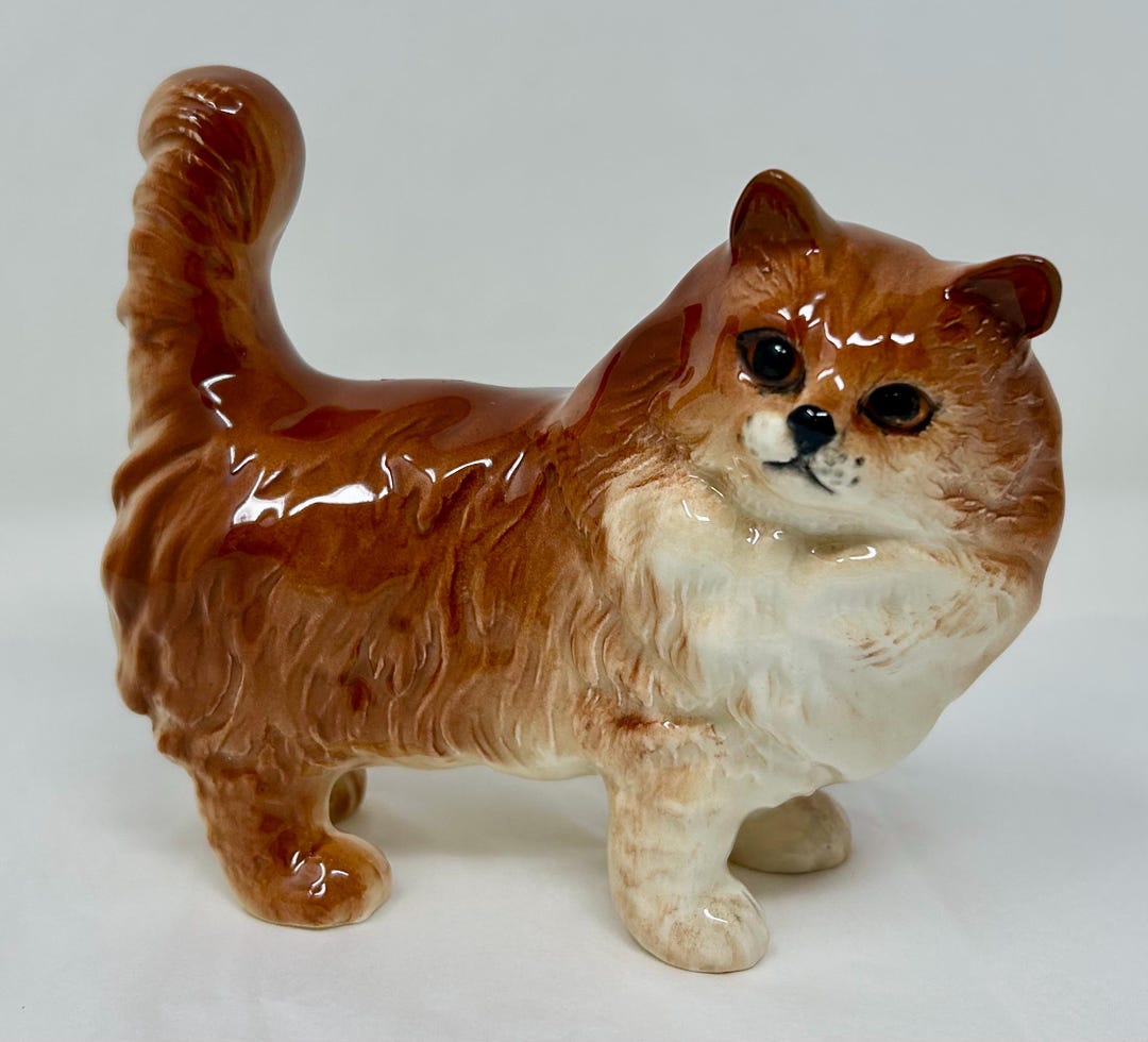 Large Vintage Cat Figurine Porcelain Beswick Ceramic England Ornament ...
