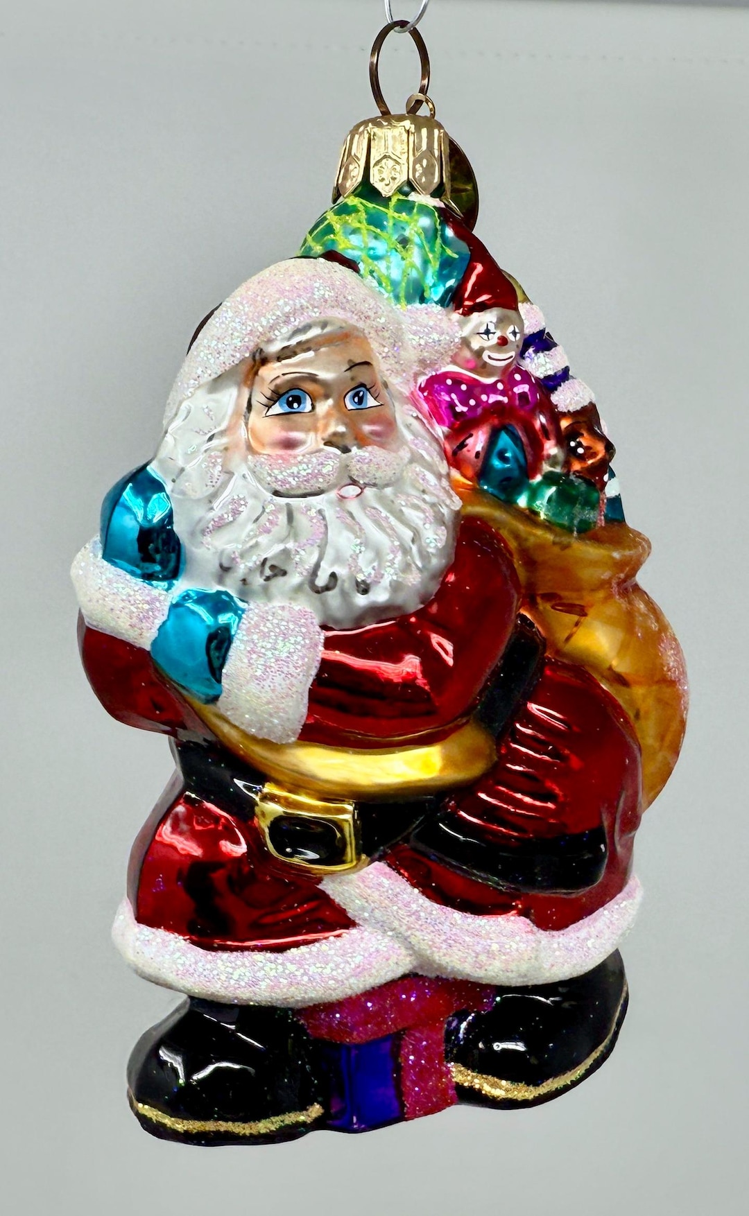 Christopher Radko “little Big Nick” Ornament – Santa With Gold Toy Bag ...