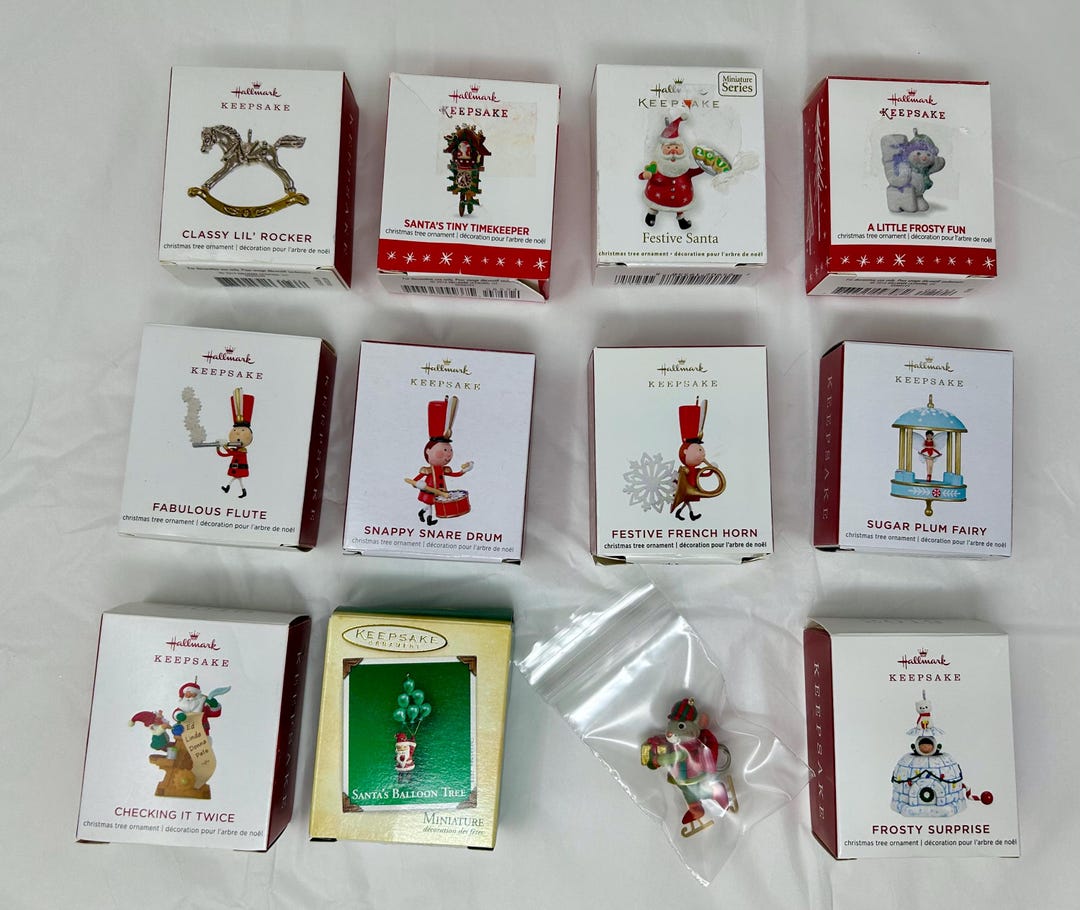 Set of 12 Hallmark Keepsake Miniature Ornaments Mini Christmas Tree ...