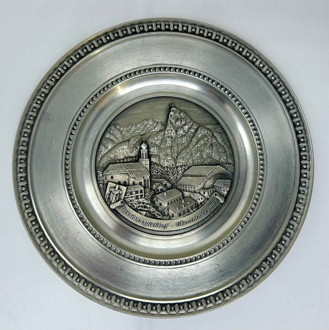 Vintage passionsspieldorf Oberammergau Plate Frieling-zinn Germany 95% ...