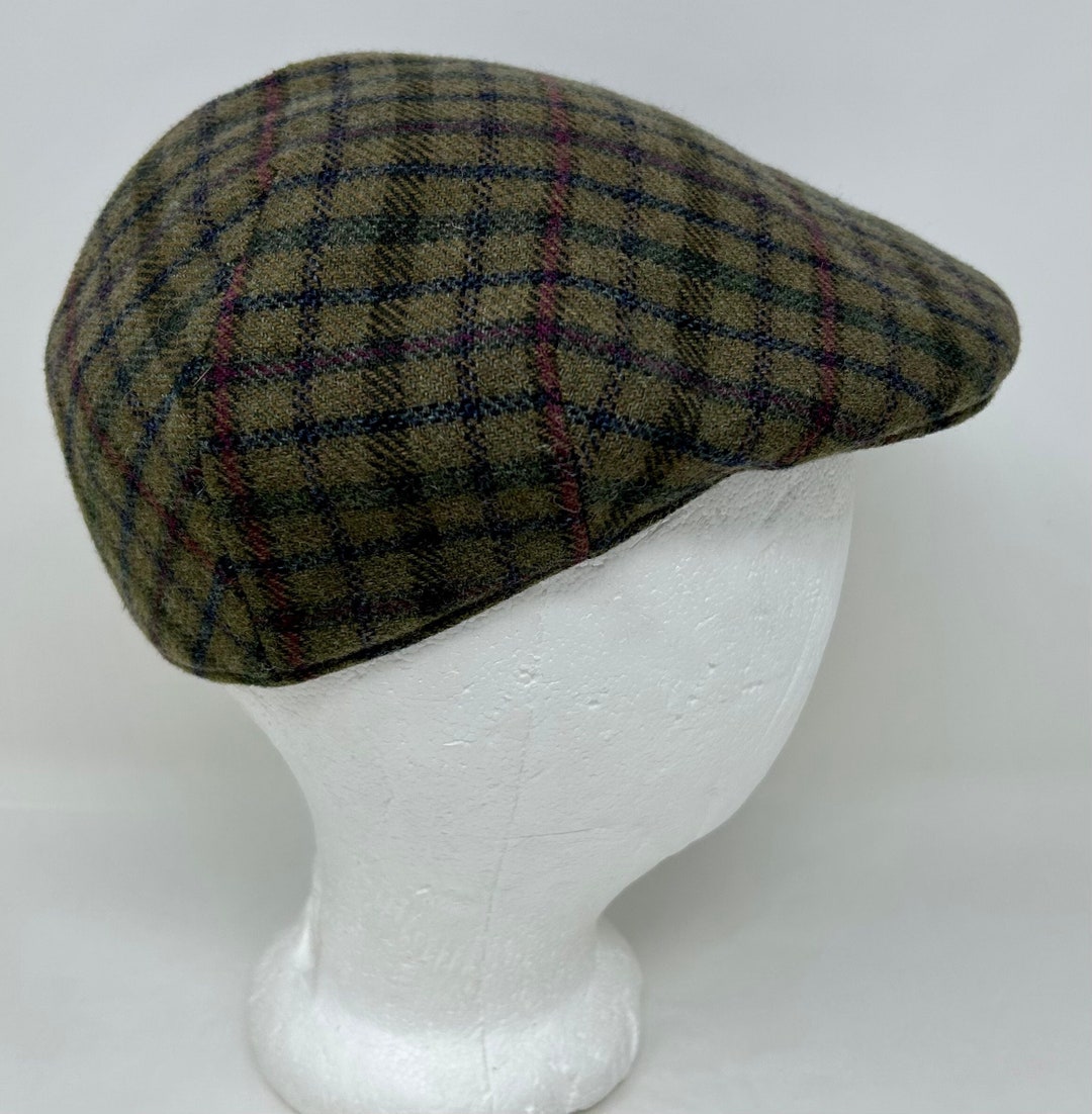 Vintage Goorin Bros Plaid Wool Cap Newsboy 6.5 Small Flat Cap S Tweed ...