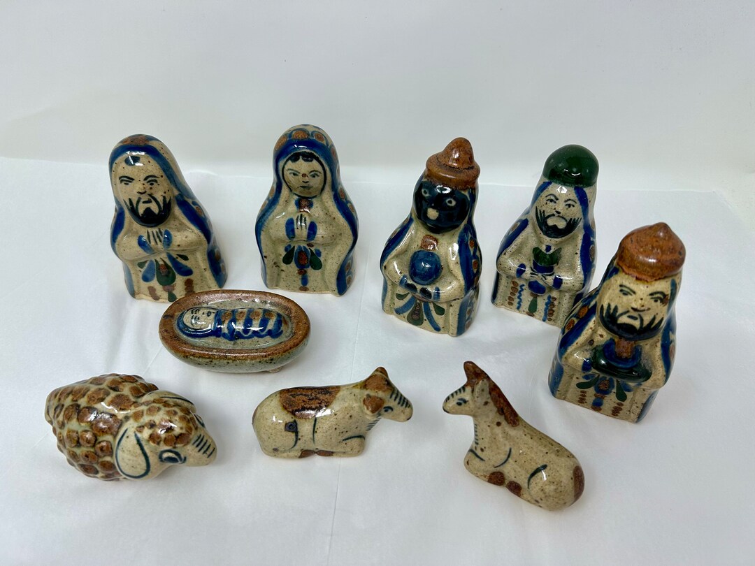 Tonala Mexican Mexico Nativity Set Ceramic Hand Painted - Etsy