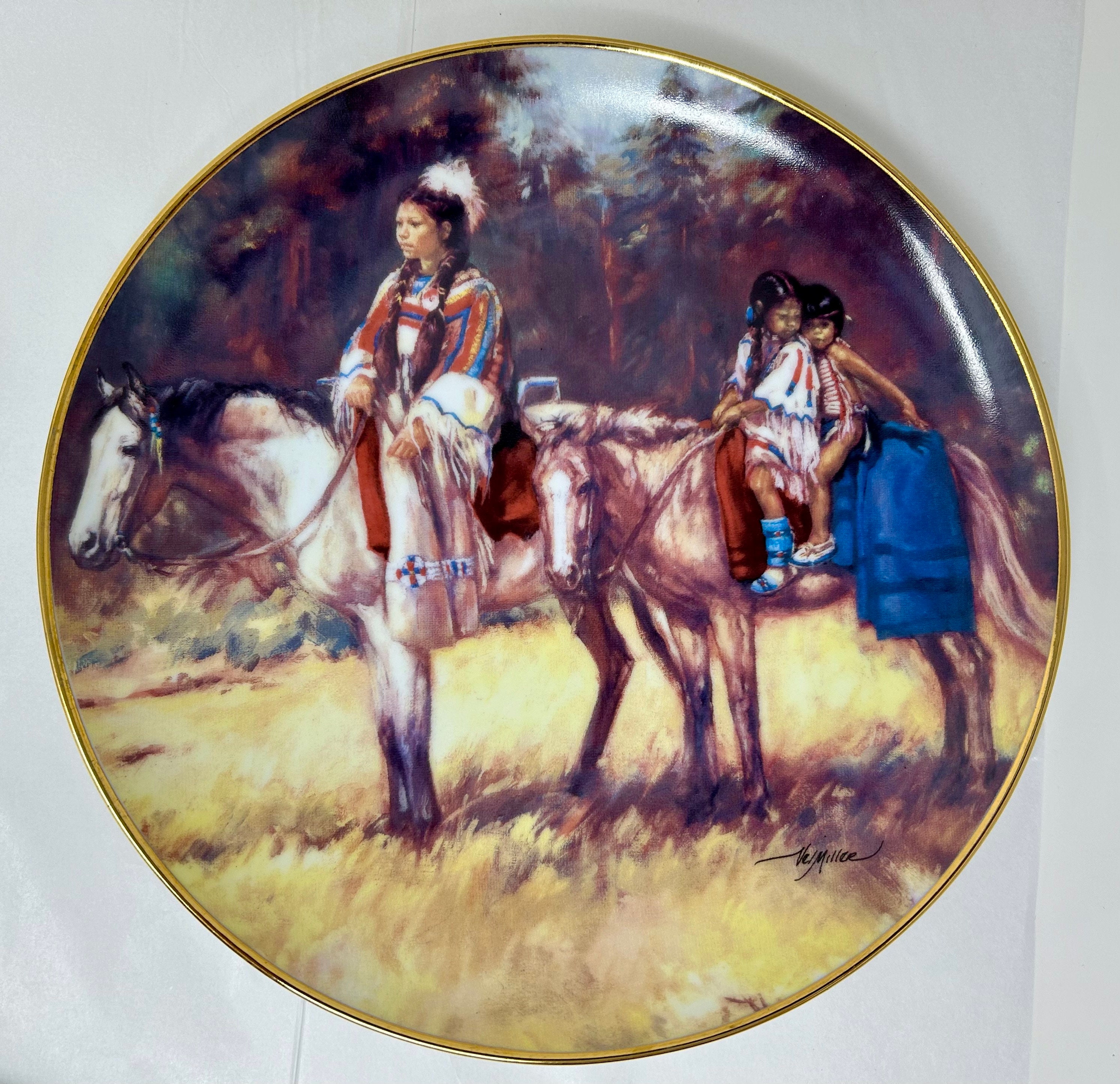 Vintage Herman Adams Plate American Heritage Museum Native American ...