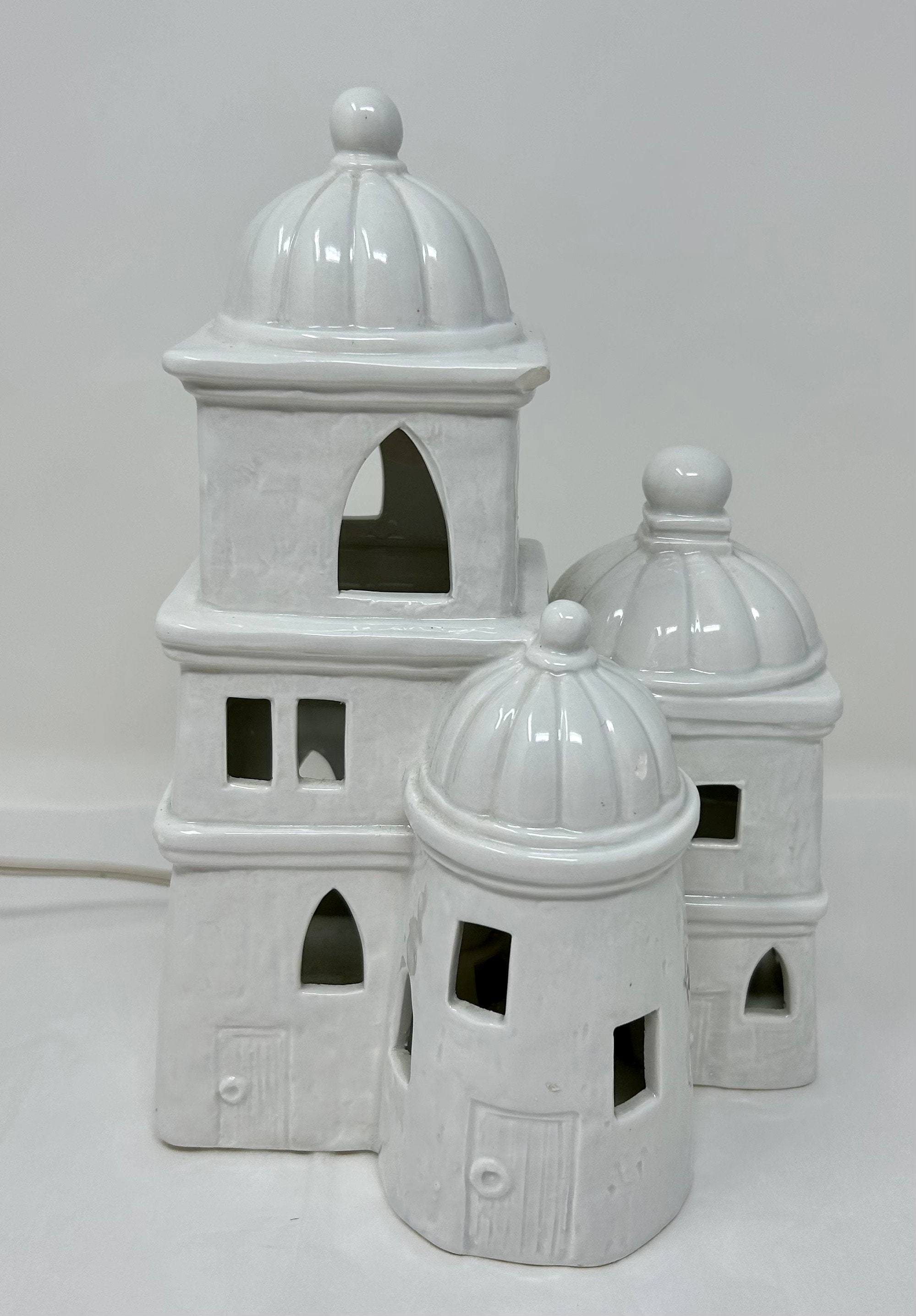 Fitz and Floyd Castle Light Fixture Lamp Night White Ceramic - Etsy