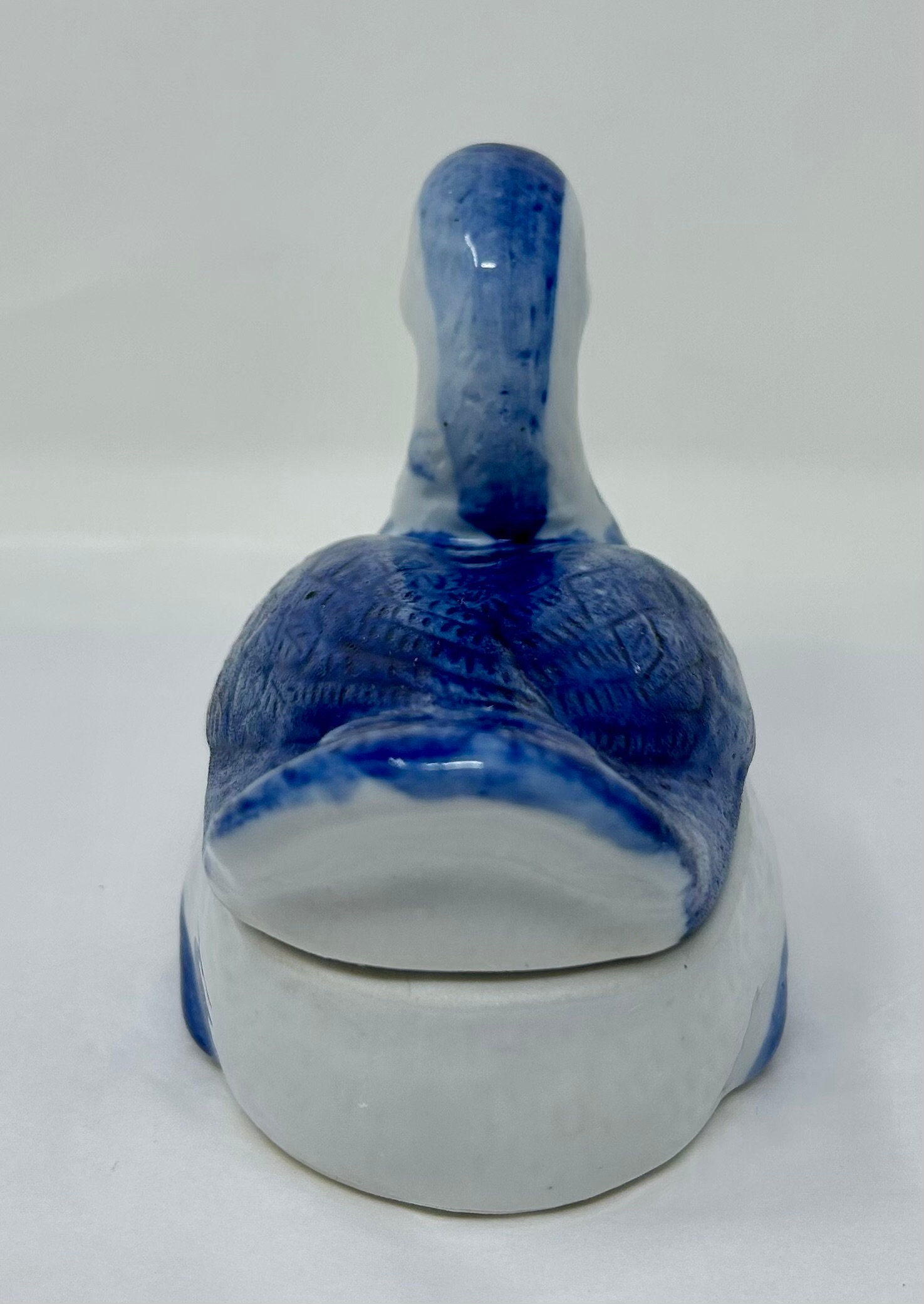 Mid-century Chinoiserie Blue White Duck Box Ceramic Gloss - Etsy