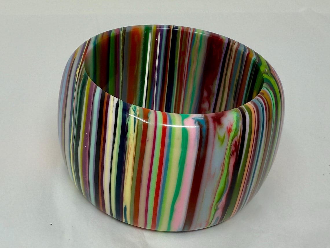 Vintage LARGE Thick Sobral Pop Art Rainbow Stripe Bullseye Artist-made ...