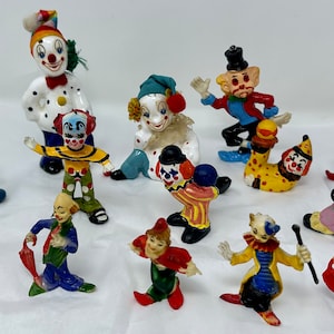 Vintage Clown Lot Figurines Hong Kong Polka Dot Ceramic Porcelain ...